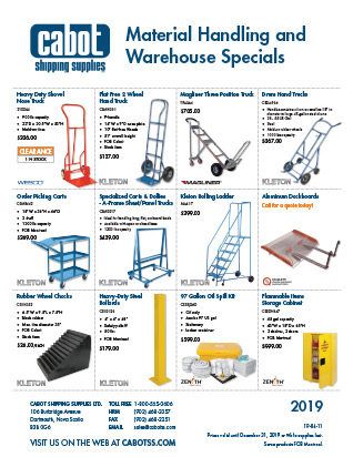 Flyers | Cabot Shipping Supplies Ltd.