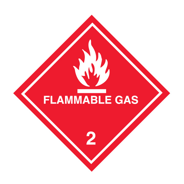 LBLHM21 - LABEL HAZ "FLAMMABLE GAS" 2" X 5" | Cabot Shipping Supplies Ltd.