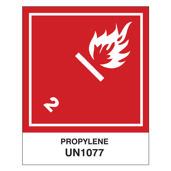 LBLUN1077 - LABEL HAZ "PROPYLENE" CLASS 2.1 | Cabot Shipping Supplies Ltd.